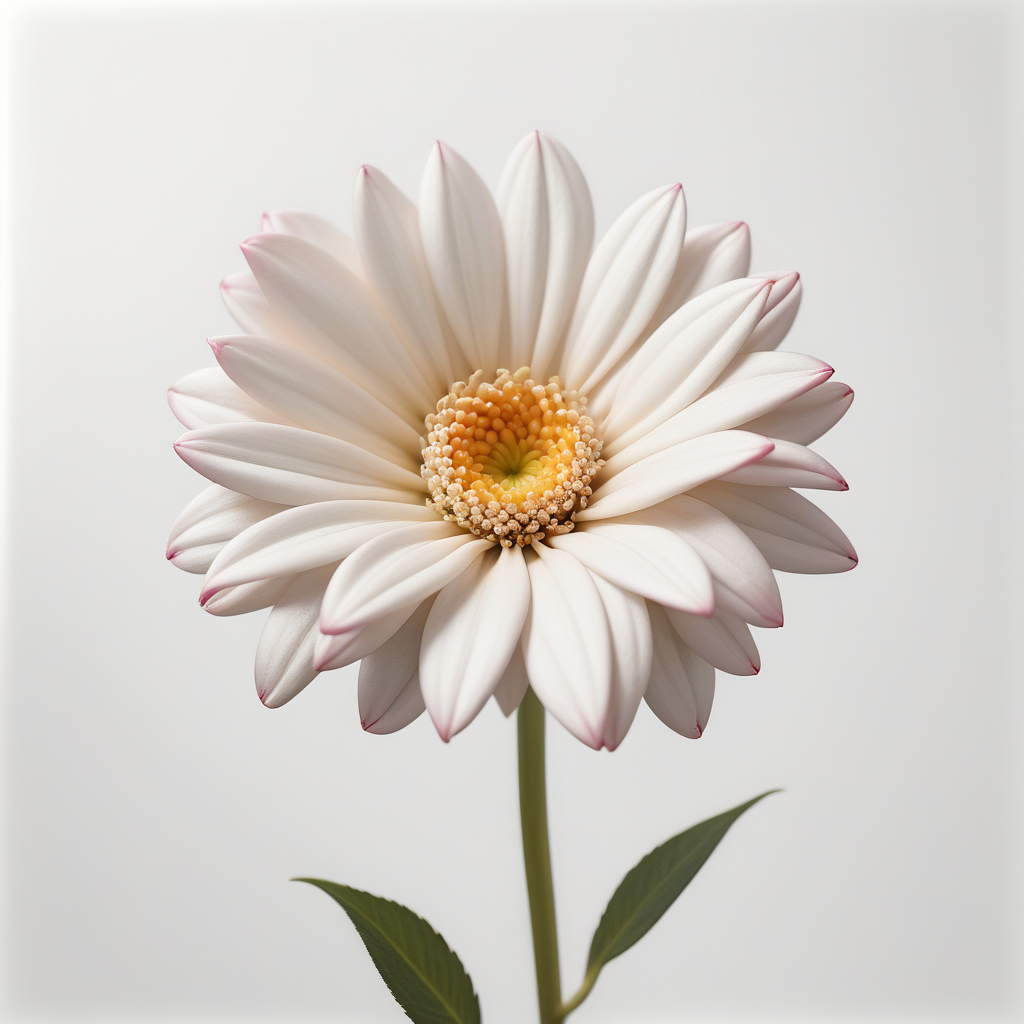 Delicate White Flower with Pink Edges Captivating in Soft Natural Light