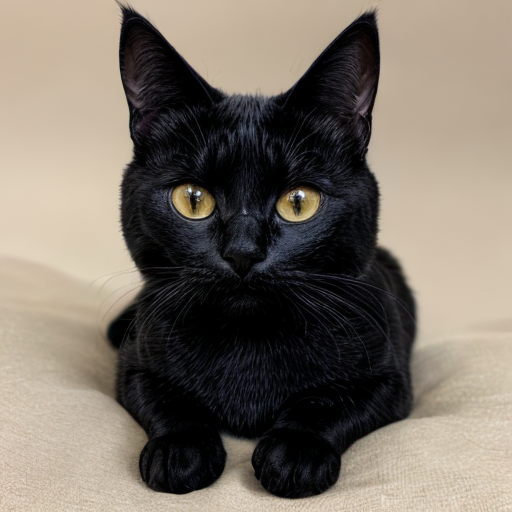 realistic goofy black cat