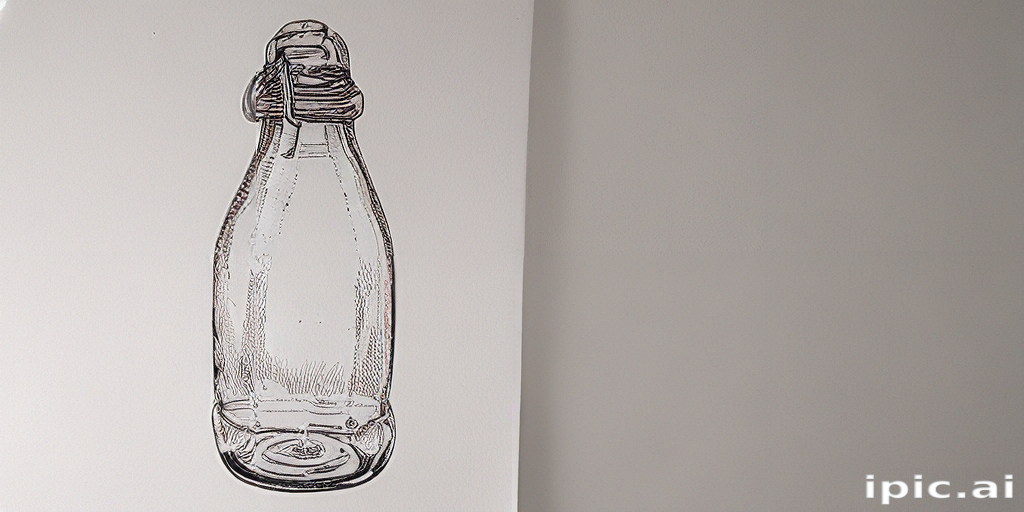Artistic Representation of a Classic Glass Bottle with Intricate Details