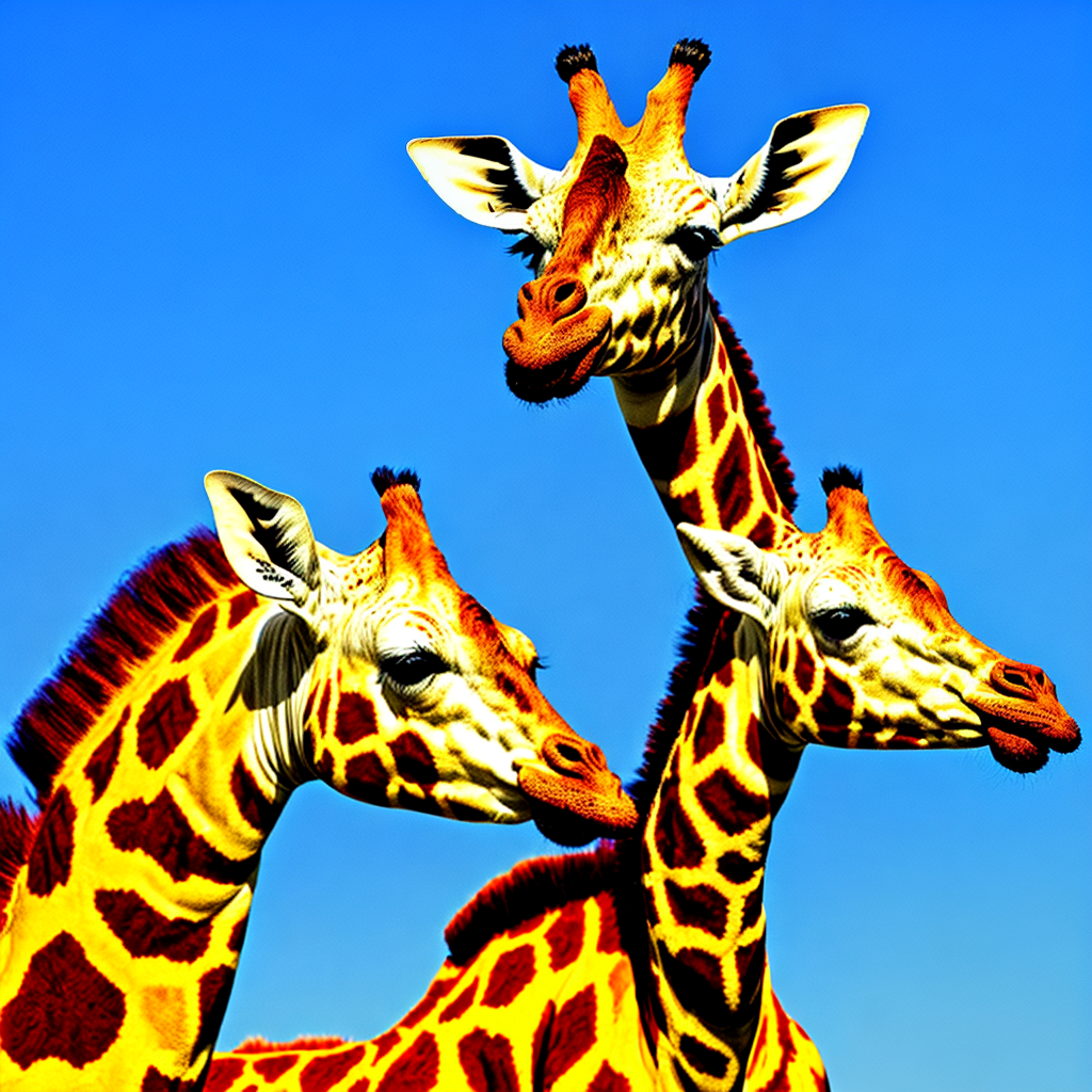 full size yellow giraffe with blue spots and no background