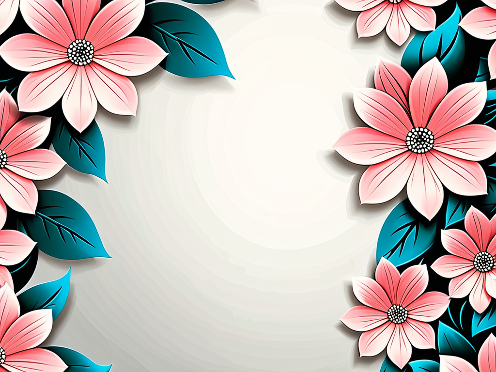 Beautiful Floral Design Featuring Pink Flowers and Vibrant Green Leaves