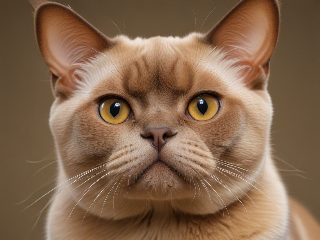 A Close-Up of an Adorable Cat with Stunning Yellow Eyes.