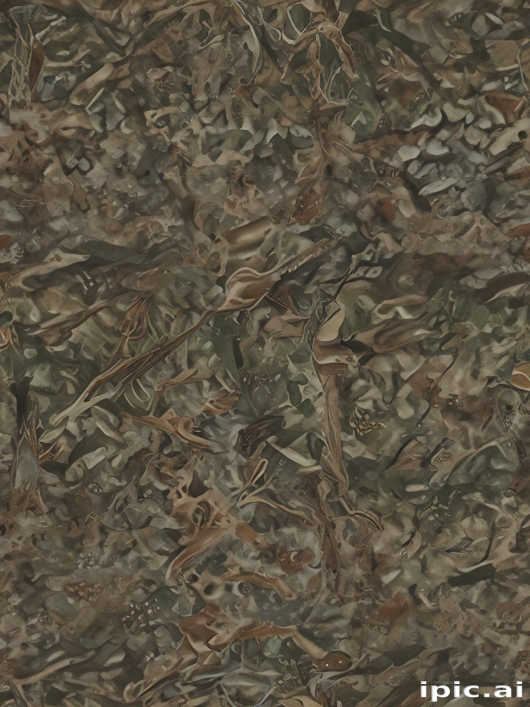 Abstract Camouflage Pattern Featuring Earthy Tones and Organic Textures