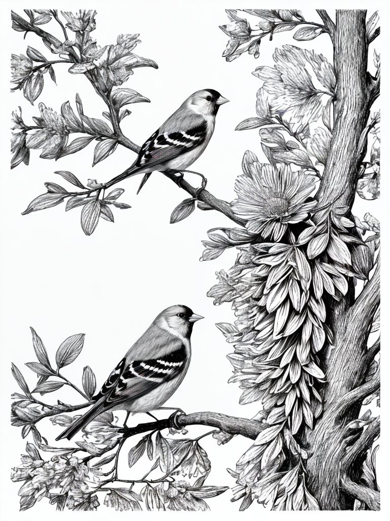 American Eastern Goldfinch Iowa State Bird, Perched on the branch among ...