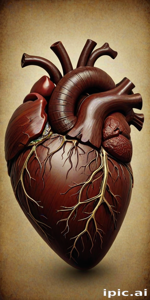 Artistic Representation of a Heart with Intricate Anatomical Features ...