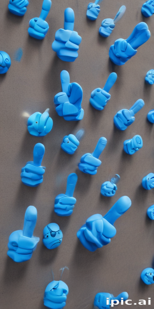 Colorful Collection of Expressive Blue Hands Displaying Various ...
