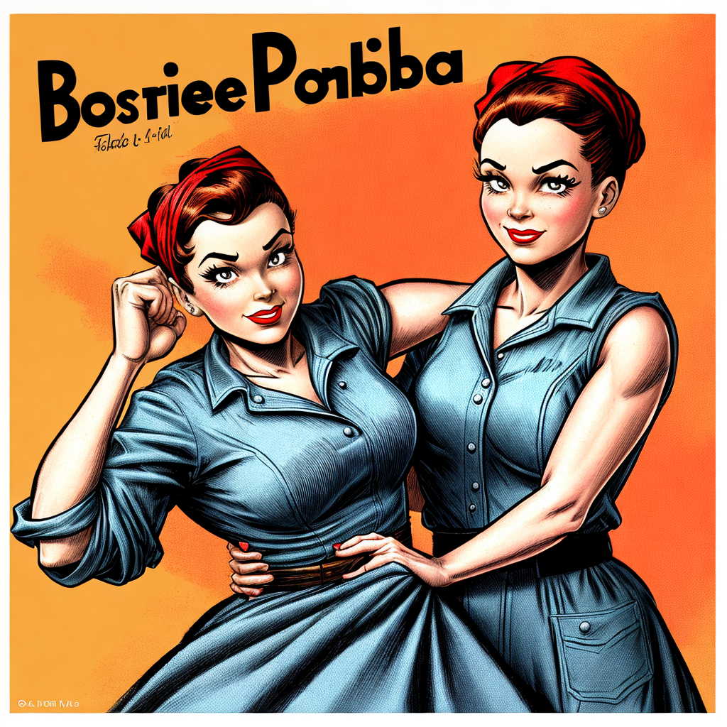 original rosie the riveter in old comics book style
