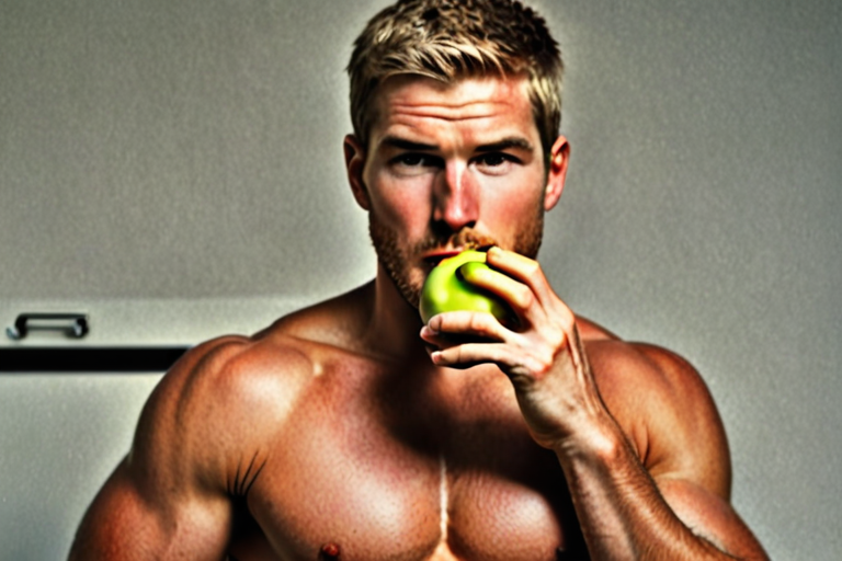 men eat apple