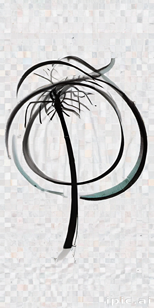 Abstract Representation of a Palm Tree with Unique Artistic Swirls and ...