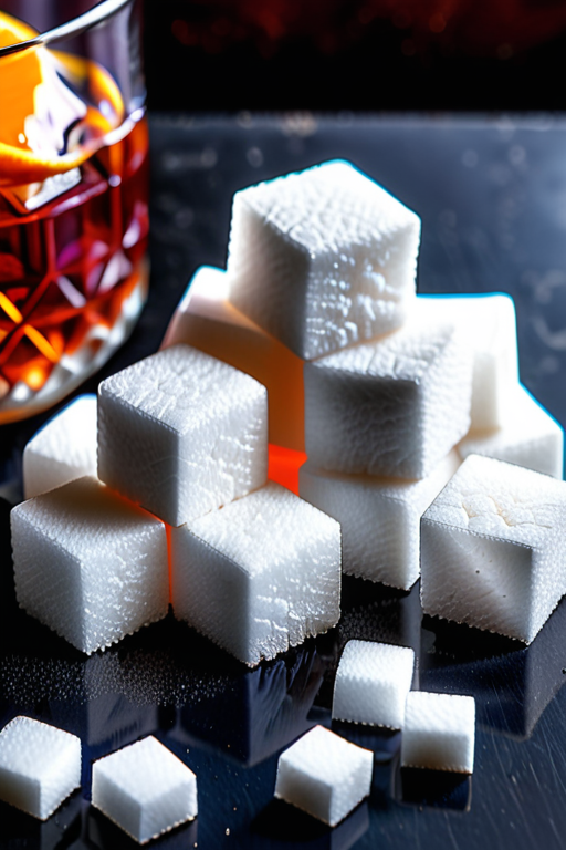 Close-Up of White Sugar Cubes Being Prepared for Cooking or Baking