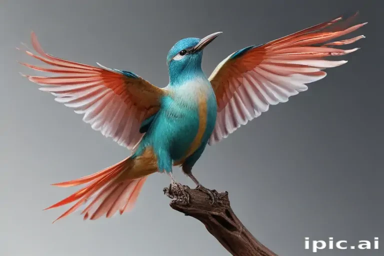 A Vibrant Bird Displaying Its Colorful Wings in Stunning Detail