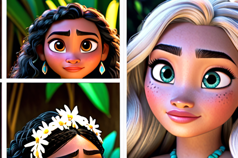 Moana cry and Elsa understand her 3D Disney