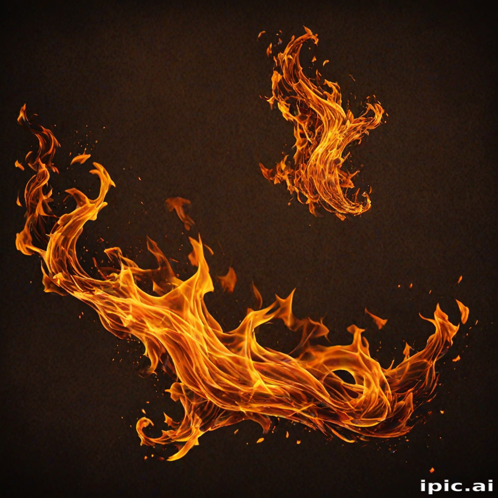 Dynamic Flames Dancing Gracefully Against a Dark, Mysterious Background
