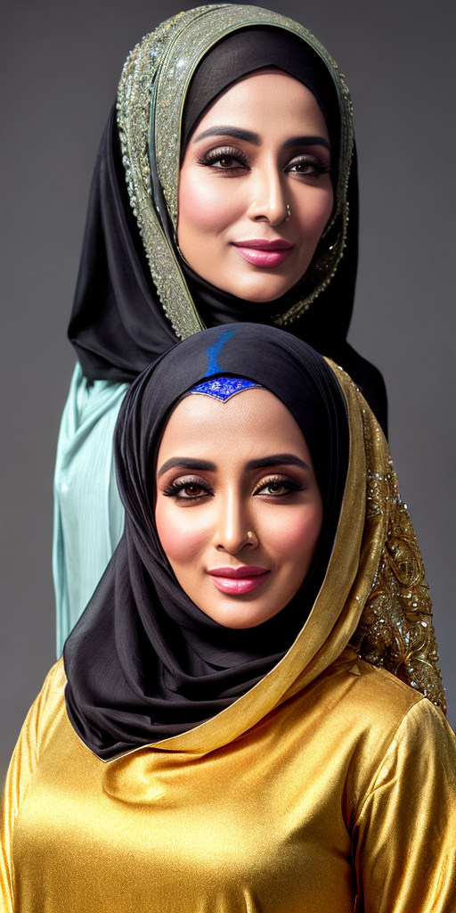 full hijab with shining eyes, full portrait, ultra high detailed, soft ...