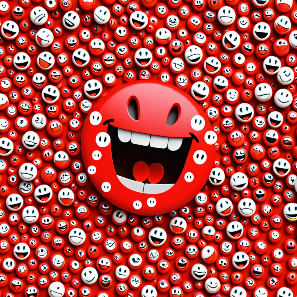 3D smile red emoji single picture