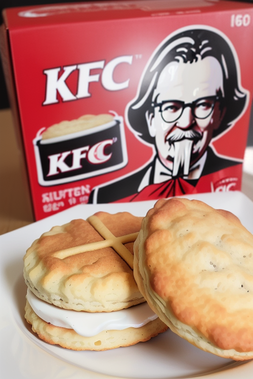 Delicious KFC Biscuits Served on a Plate with Iconic Branding