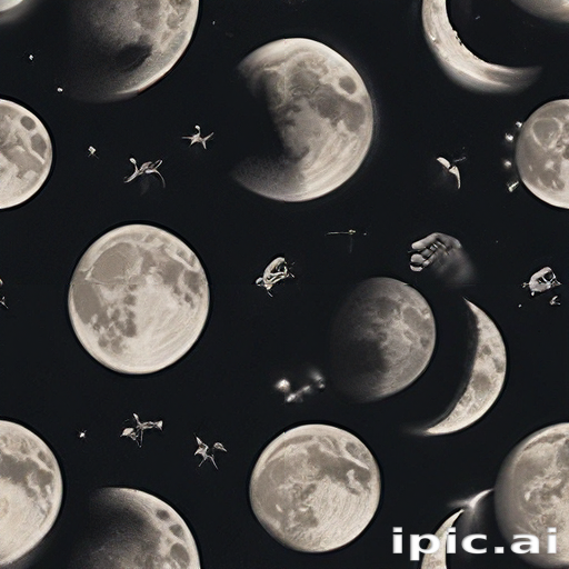 Intriguing Cosmic Pattern Featuring Various Phases of the Moon in Space