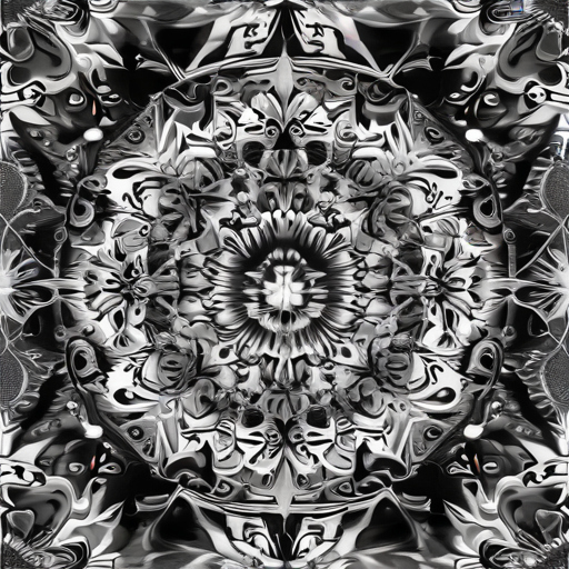 mandala design black and white art 2d