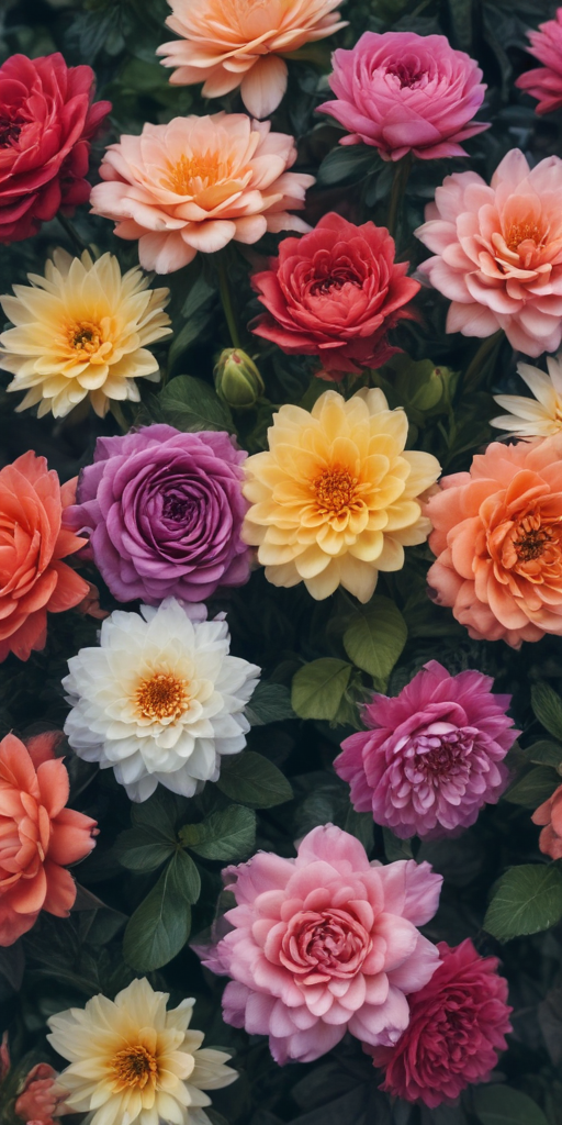A Vibrant Display of Colorful Blooms in Full Blooming Beauty Garden.