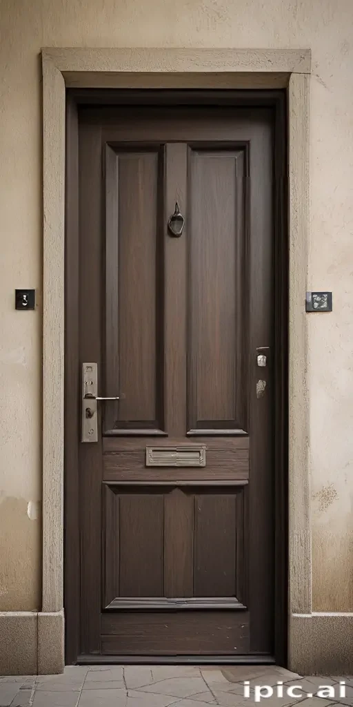 Charming Wooden Door with Elegant Design and Unique Knocked Handle
