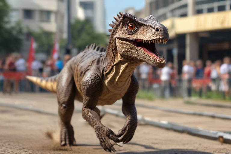 Velociraptor running on marathon