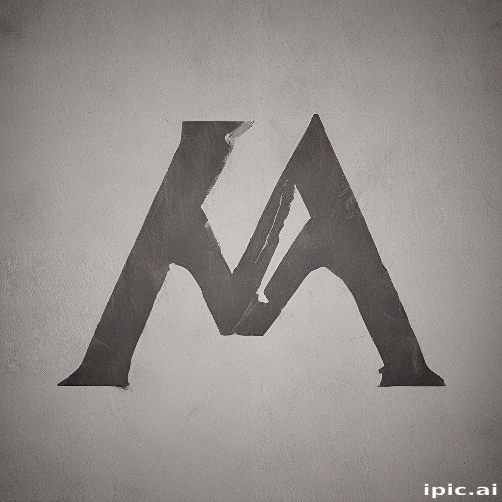 Stylized Letter M with Textured Background and Artistic Brush Strokes