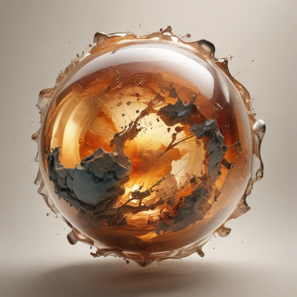Abstract Representation of a Dynamic, Fluid Sphere with Earthy Tones
