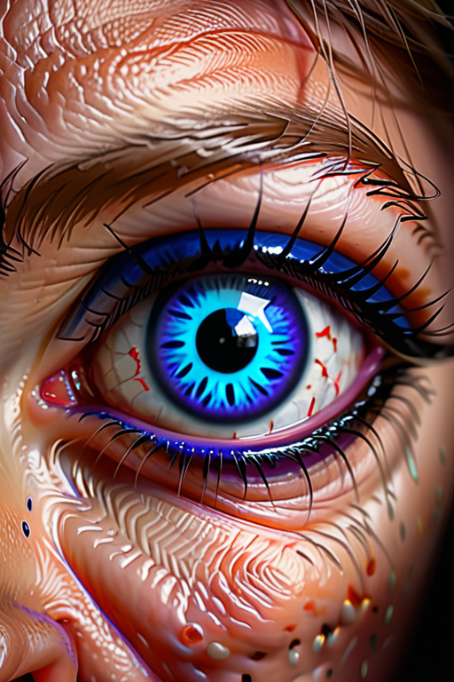 Close-Up of an Intricately Detailed Human Eye with Striking Blue Color