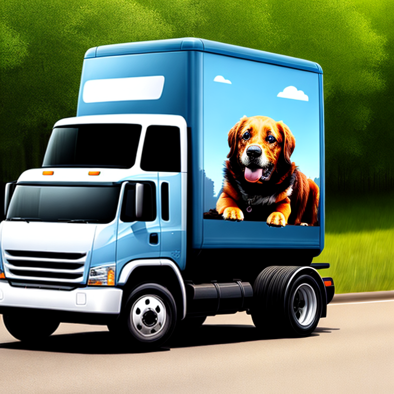 a dog as a truck driver