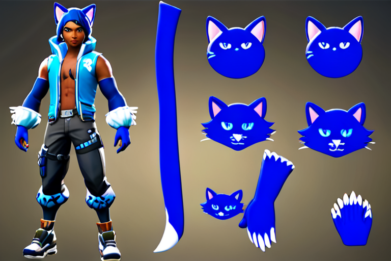 Blue neko fortnite fullbody skin