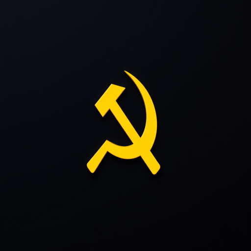 Symbolic Representation of the Hammer and Sickle Emblem on a Wall