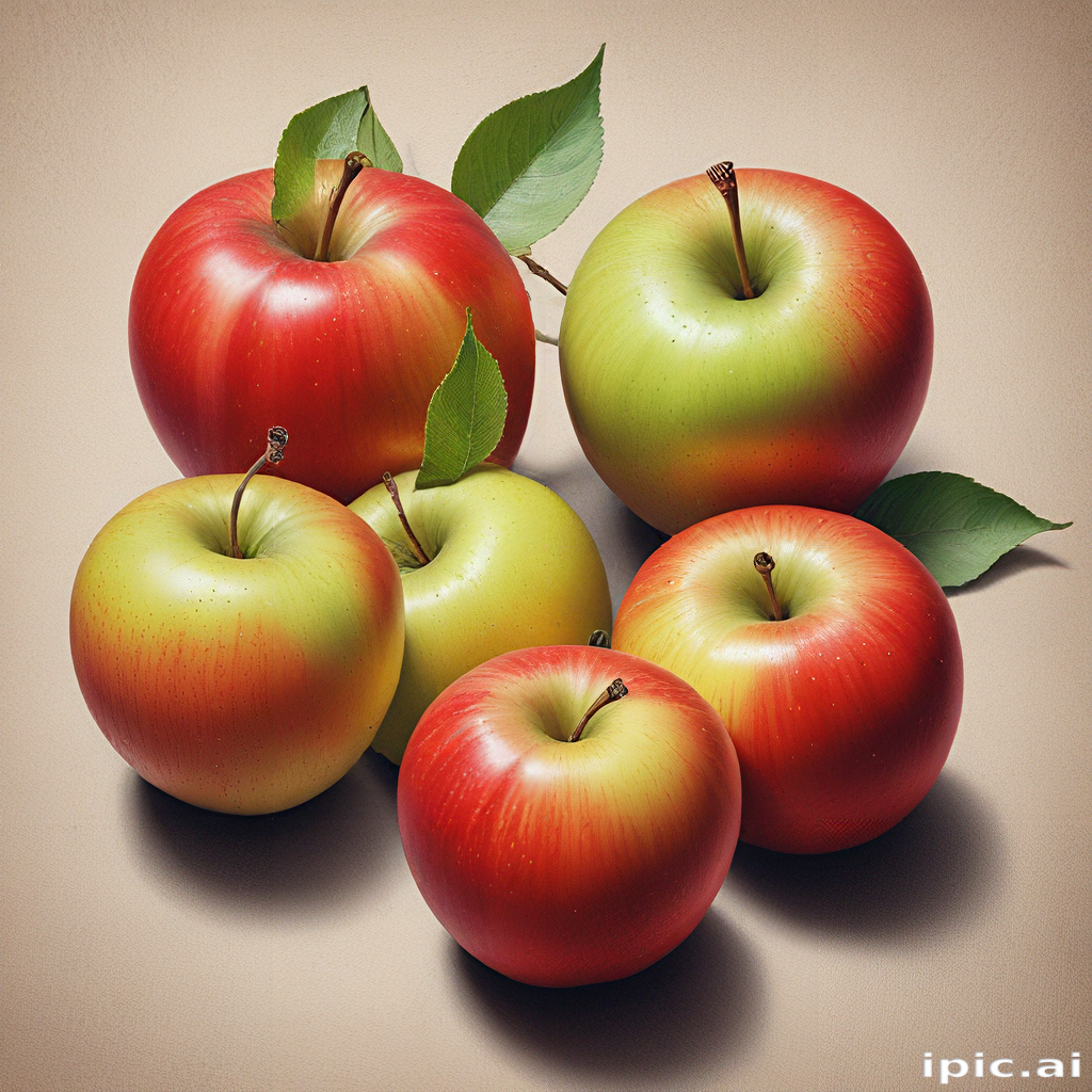 Freshly Picked Apples Arranged Beautifully on a Light Background