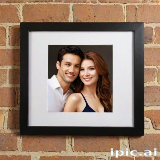 Charming Couple Posing Together in a Stylish Framed Portrait