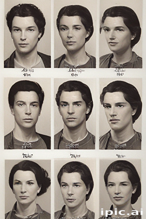 Collection of Portraits Featuring Diverse Expressions and Hairstyles ...