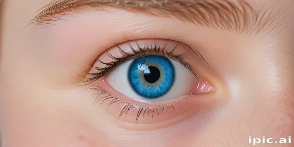 Close-Up of a Striking Blue Eye with Detailed Realistic Features