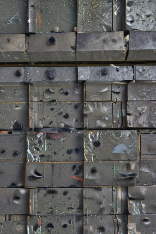 Abstract Composition of Textured Metal Panels with Various Surface ...