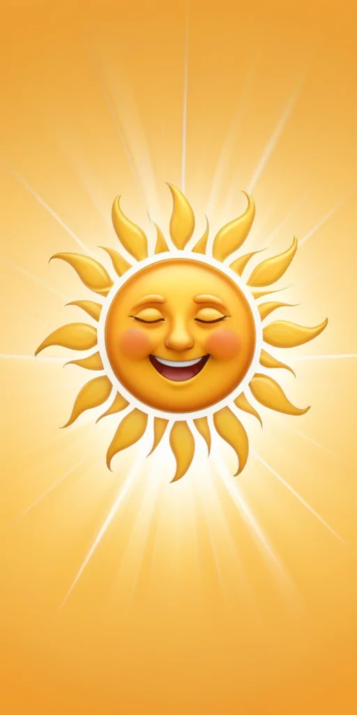 A Cheerful Sun Emoji Radiating Joy and Warmth Against a Bright Background.