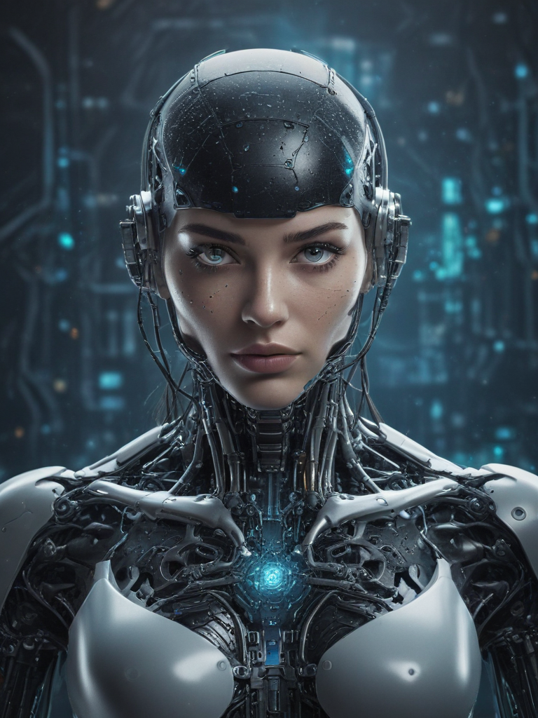 Blockchain network future planet cyborg ai electronic