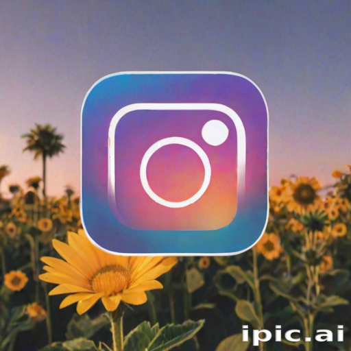 Instagram Logo Set Against a Beautiful Field of Sunflowers at Sunset