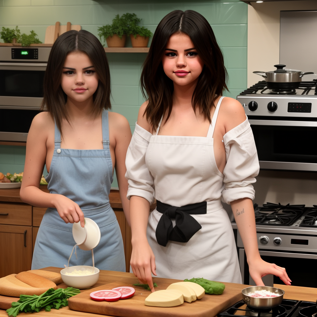 Two Young Women Cooking Together in a Bright, Modern Kitchen Setting