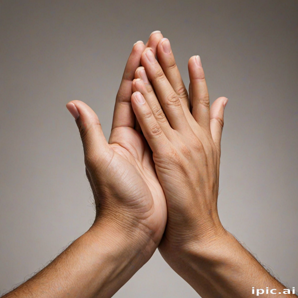 Two Hands Coming Together in a Gesture of Unity and Connection