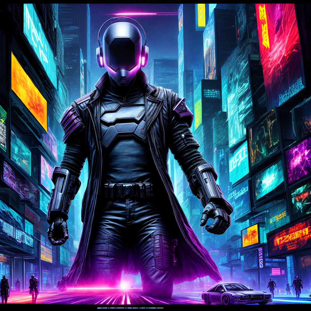cyber punk art movie poster