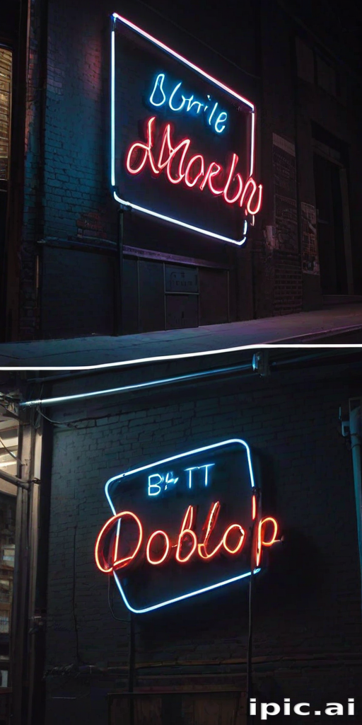 Vibrant Neon Signs Featuring Unique Names in a Urban Night Scene