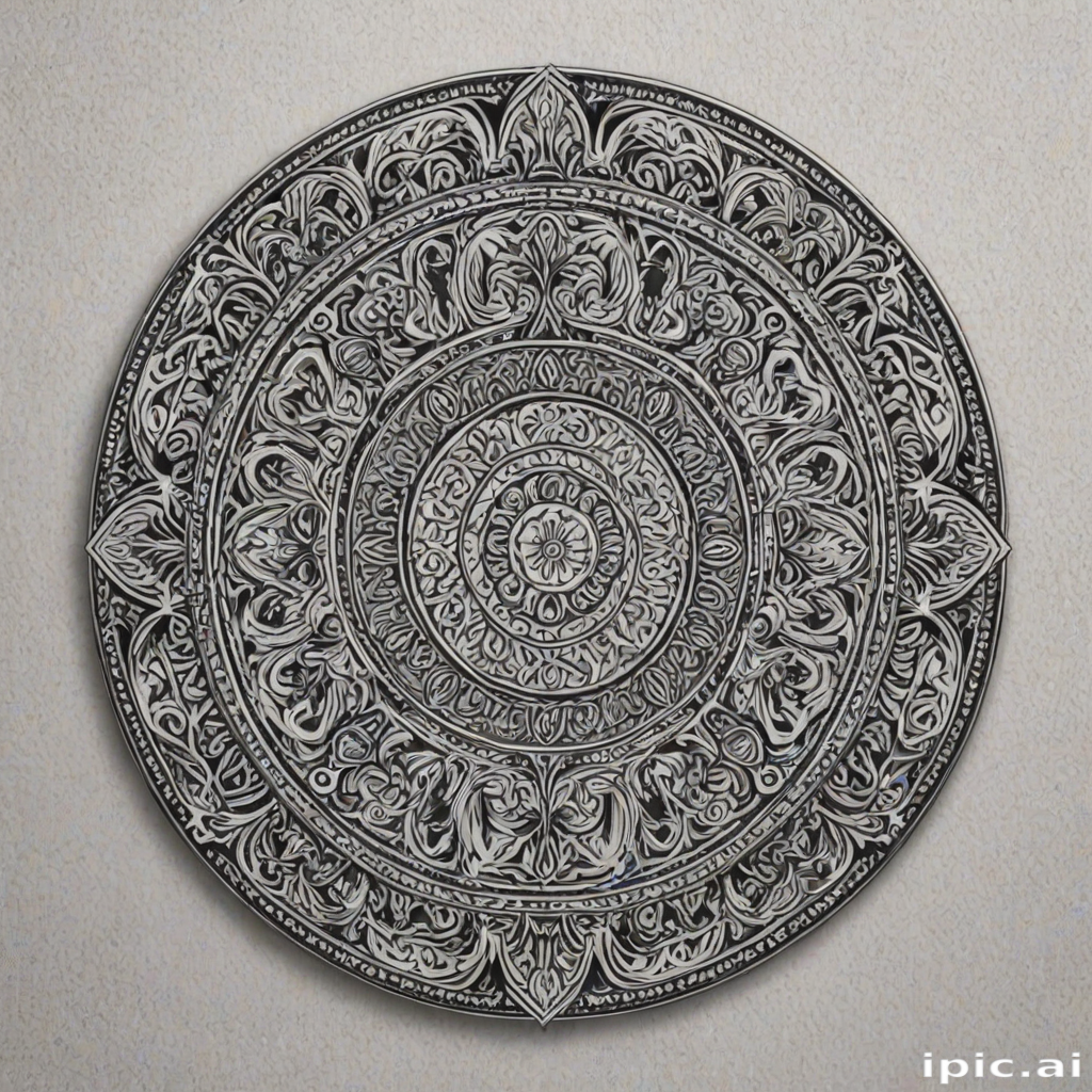 Intricate Circular Mandala Design with Detailed Floral and Geometric ...