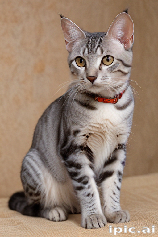 Beautiful Gray Tabby Cat with Striking Patterns and Bright Eyes