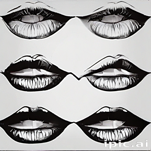 Artistic Representation of Diverse Lip Expressions in Monochrome Style