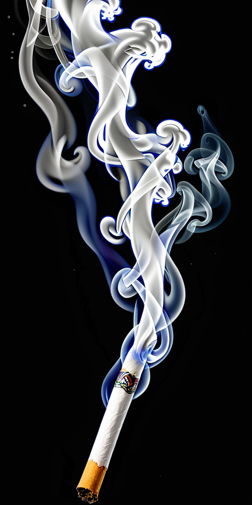 Intricate Patterns of Smoke Emanating from a Burning Cigarette Against ...