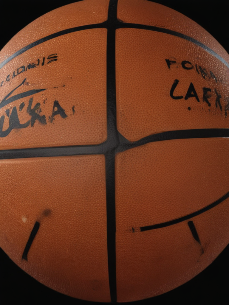 A Close-Up View of a Basketball Highlighting Its Texture and Design ...