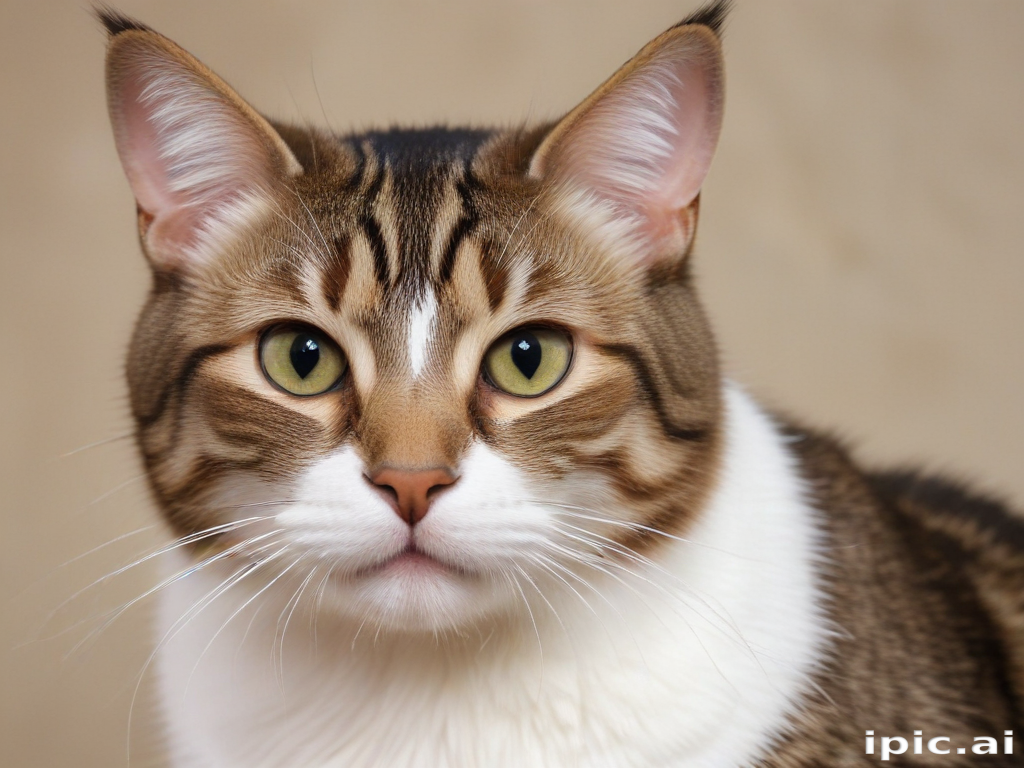 A Close-Up Portrait of a Beautiful Tabby Cat with Striking Features