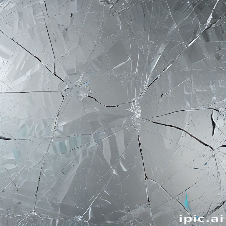 Close-Up of Fractured Glass Surface Highlighting Intricate Crack ...